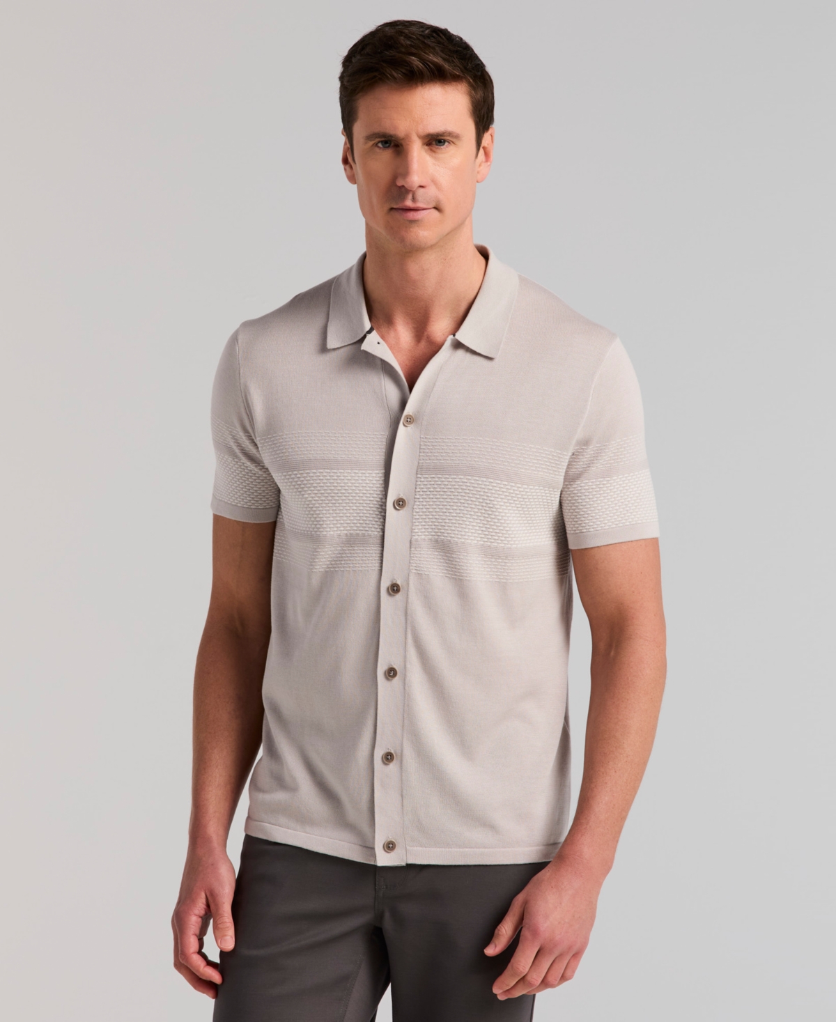 Click here for Perry Ellis Mens Textured Button Front Shirt - Qui... prices