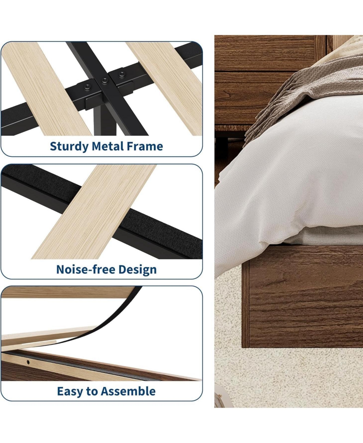 Click here for gaomon Solid Wood Platform Bed Floor Standing Stur... prices