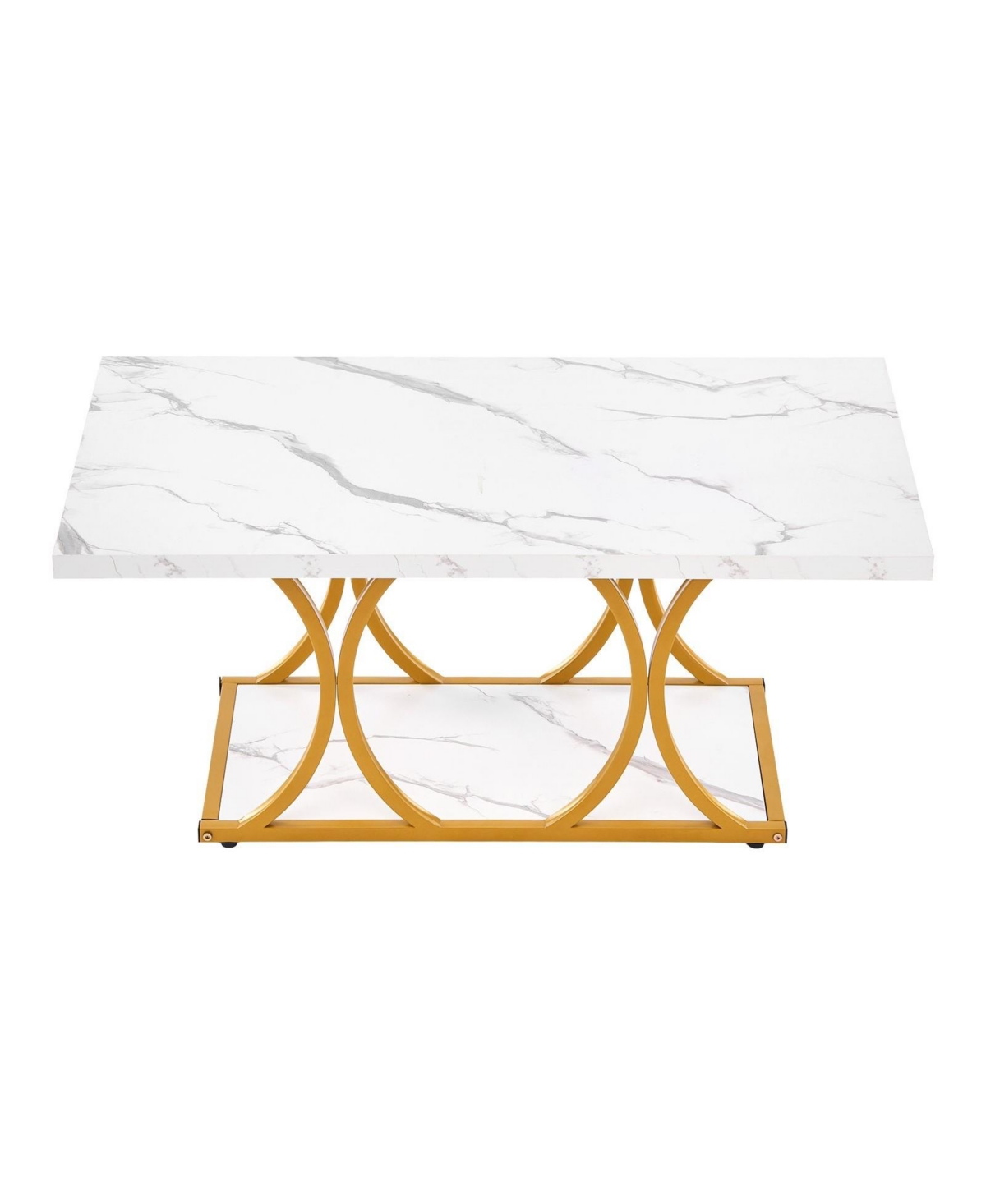 Click here for Sugift Coffee Table  Modern Faux Marble  2-Tier Re... prices