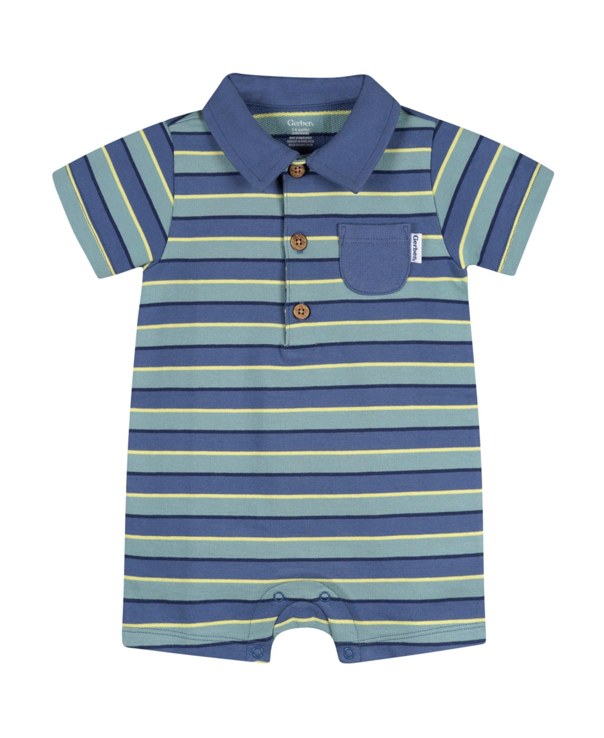 Click here for Gerber Baby Boys Collared Romper  Blue and Green.... prices