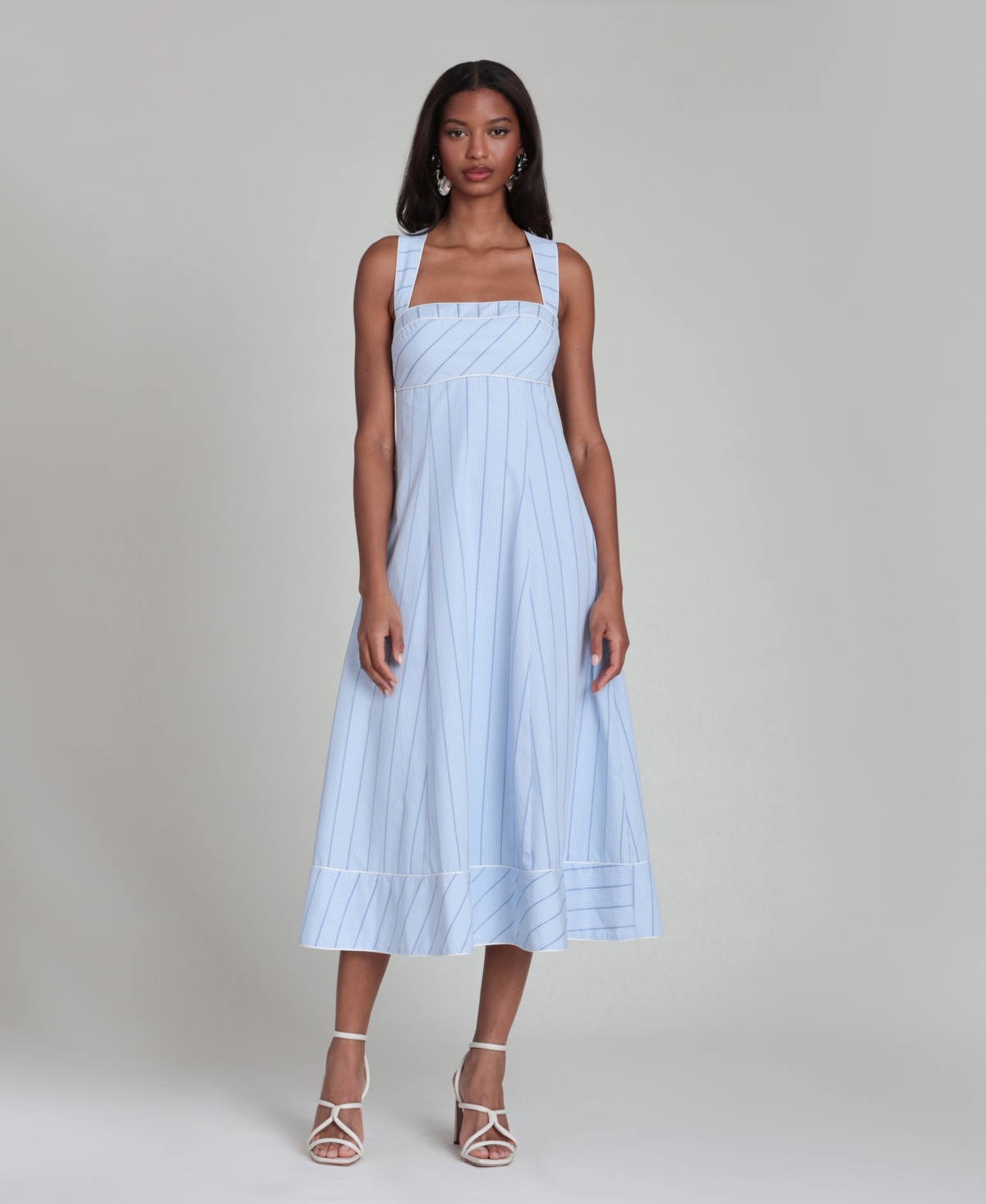 Click here for Avec Les Filles Womens Contrast Piping Midi Dress... prices