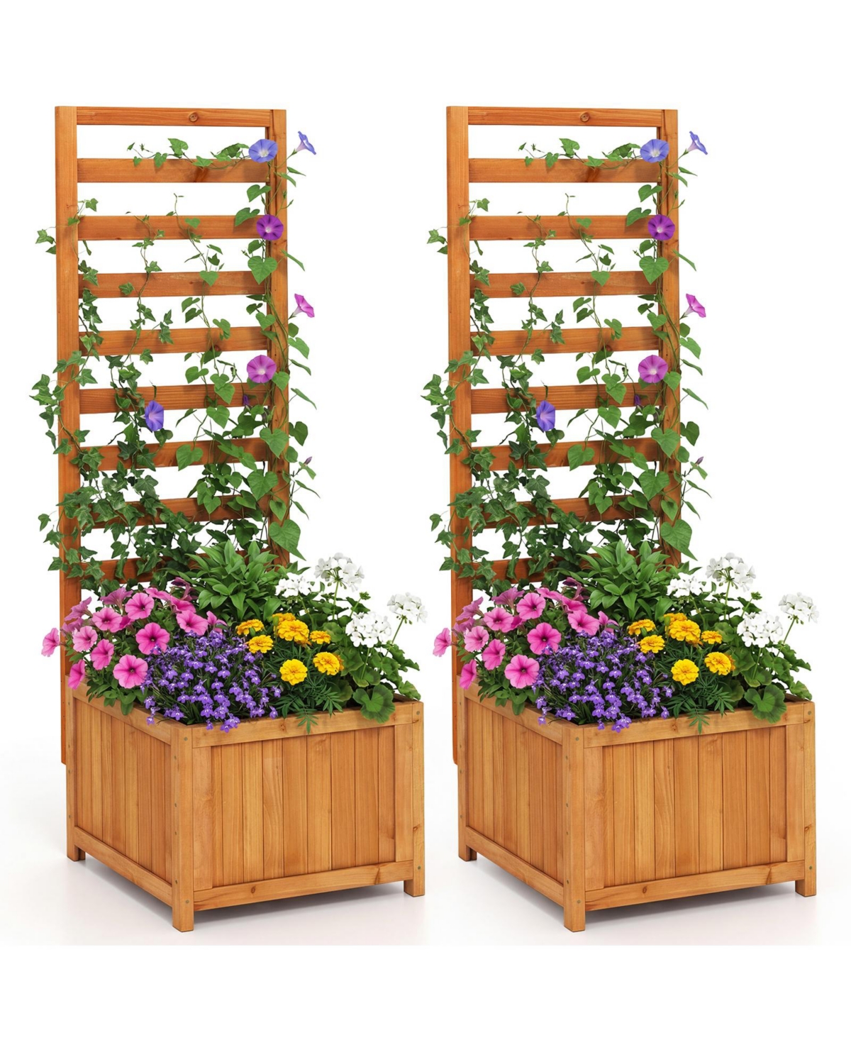 Click here for Gymax 2PCS 48 Wood Raised Garden Bed w/Trellis Dra... prices