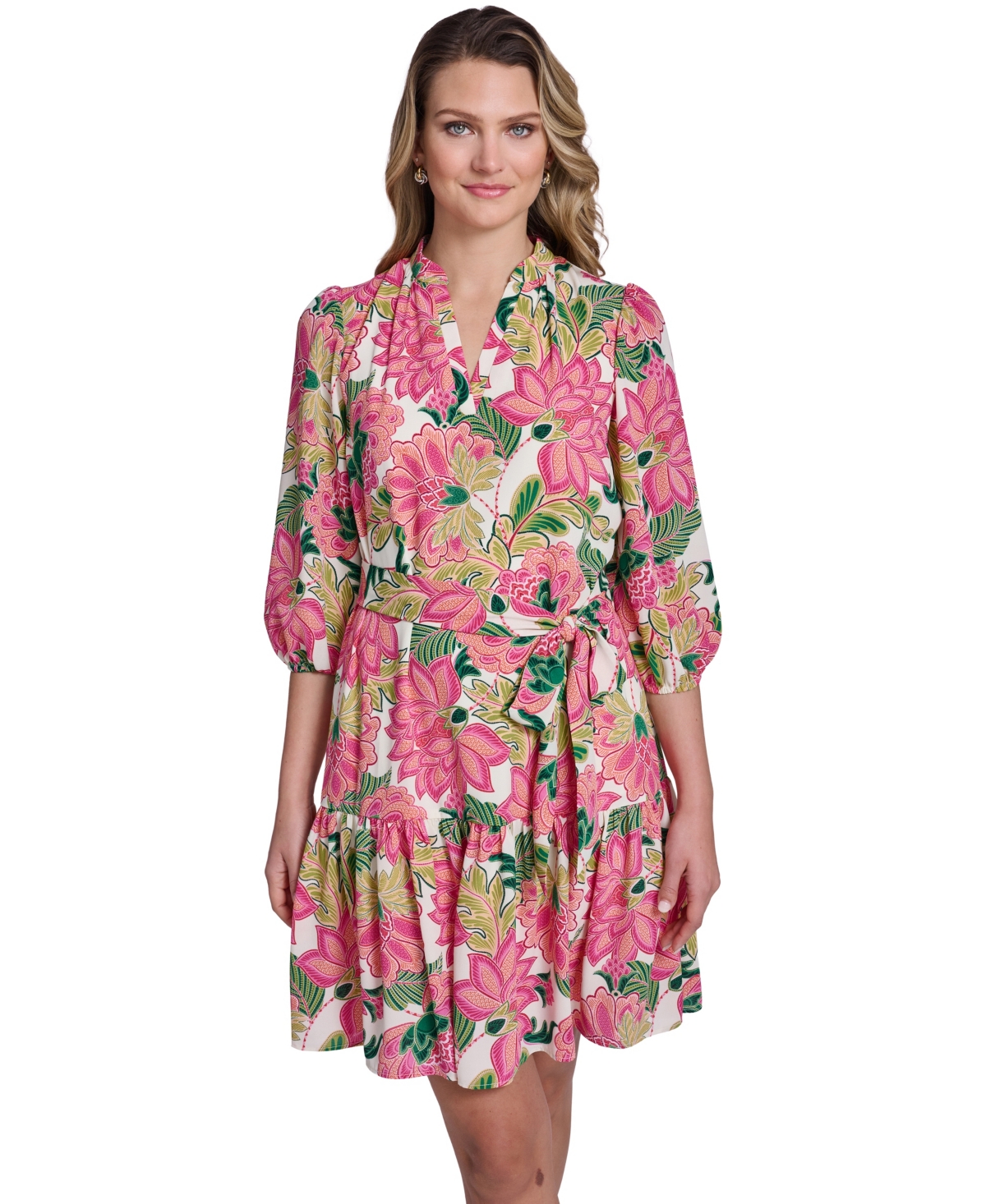 Click here for Jessica Howard Womens Printed V-Neck Dress - PMU prices