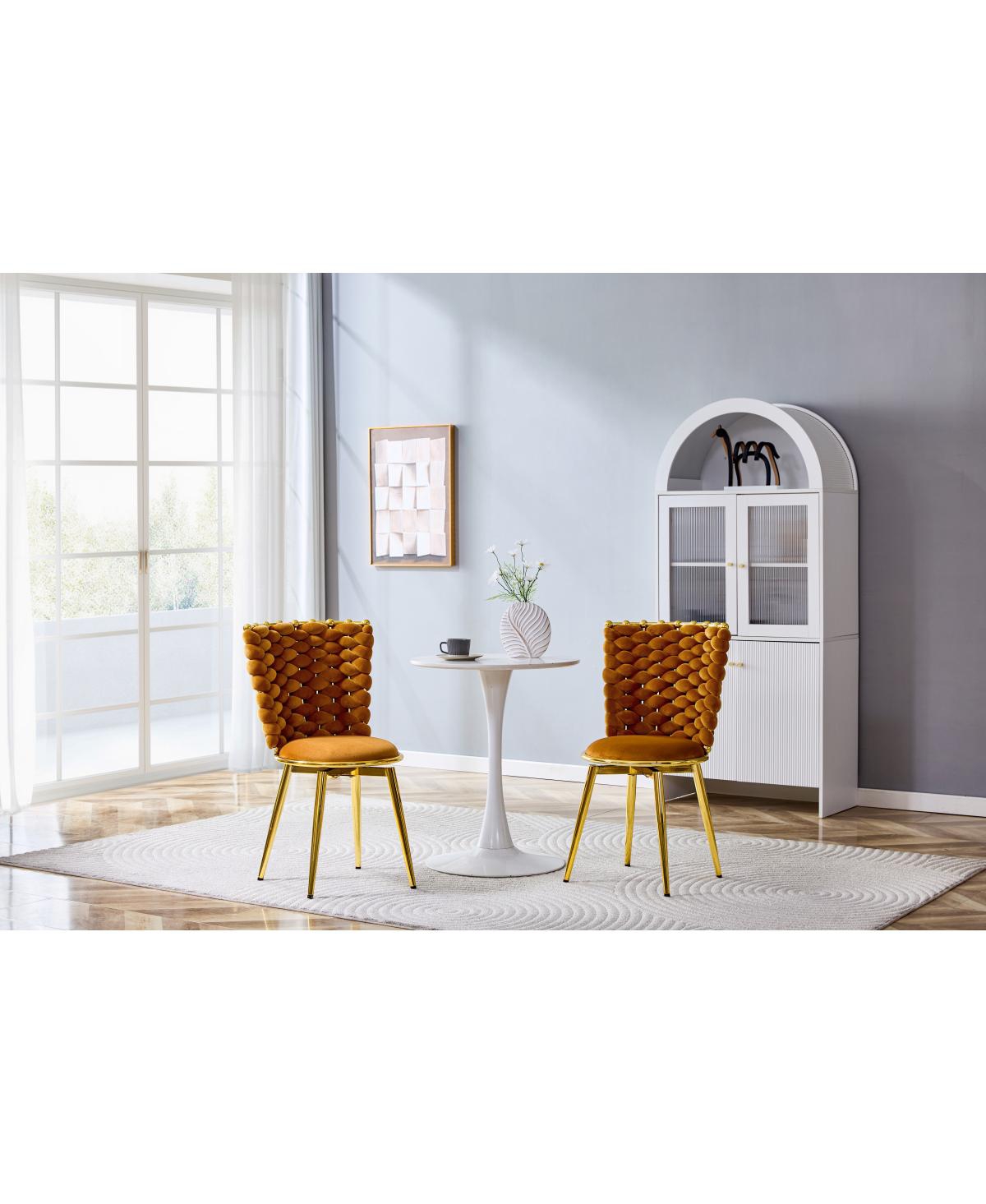 Click here for Streamdale Furniture Set of 2 Orange Velvet Dining... prices