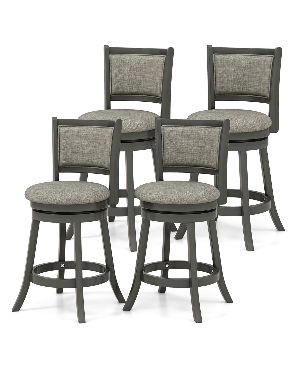 Click here for Gymax Swivel Bar Stools Set of 4 w/ Soft-padded Ba... prices