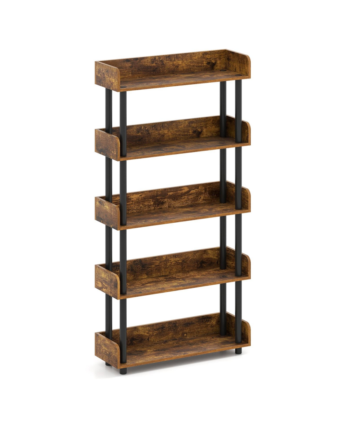 Click here for Slickblue 5 Tier Industrial Open Bookshelf Storage... prices