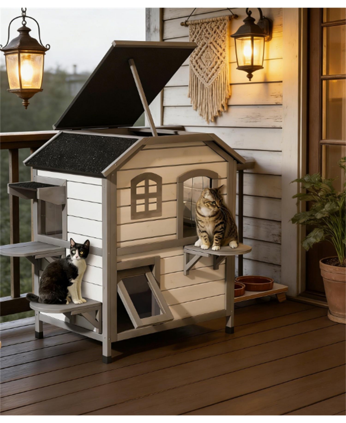 Click here for Zeus & Ruta Outdoor 2-Level Cat Shelter with Escap... prices