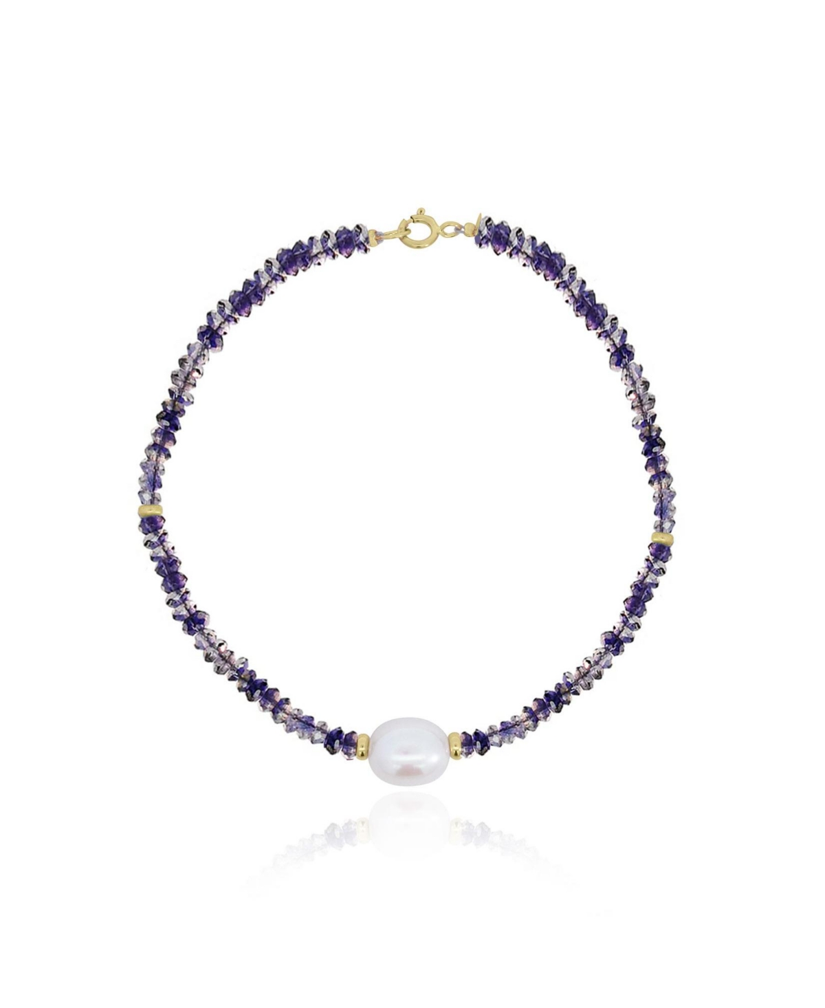 Click here for The Lovery Iolite Bead Pearl Bracelet 14K Gold - L... prices