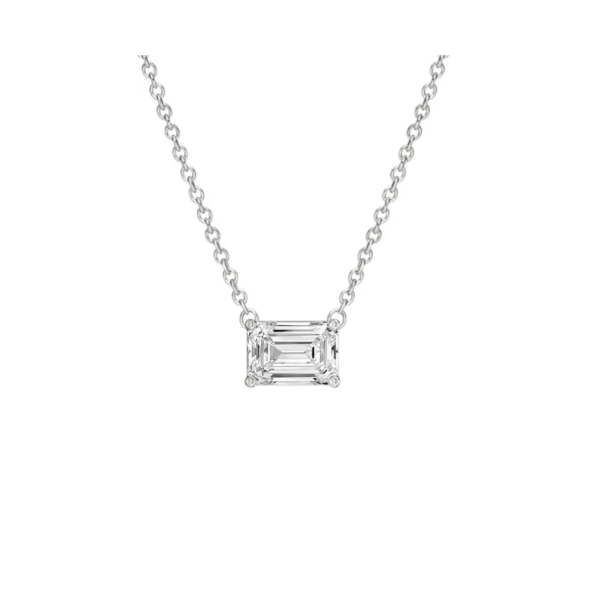 Click here for Dloria Valentina Moissanite Emerald Cut Pendant Ne... prices