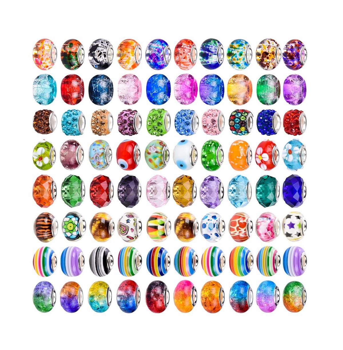 Click here for Gnuadz 120pcs Lampwork Spacer Beads Abstract Flowe... prices