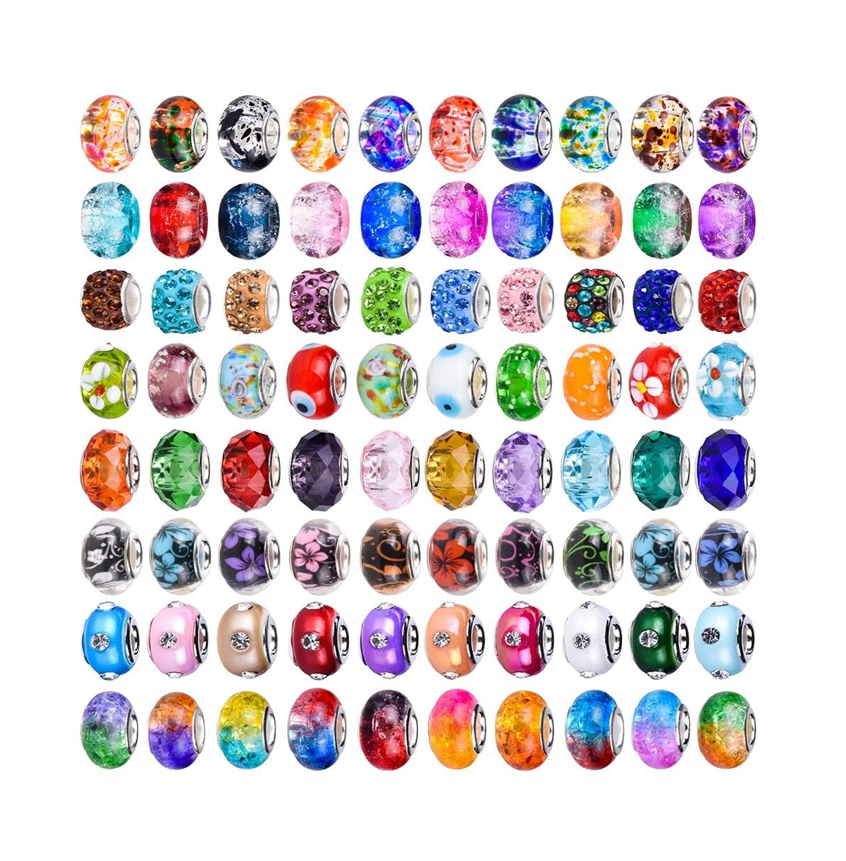 Click here for Gnuadz 120pcs Lampwork Spacer Beads Abstract Flowe... prices