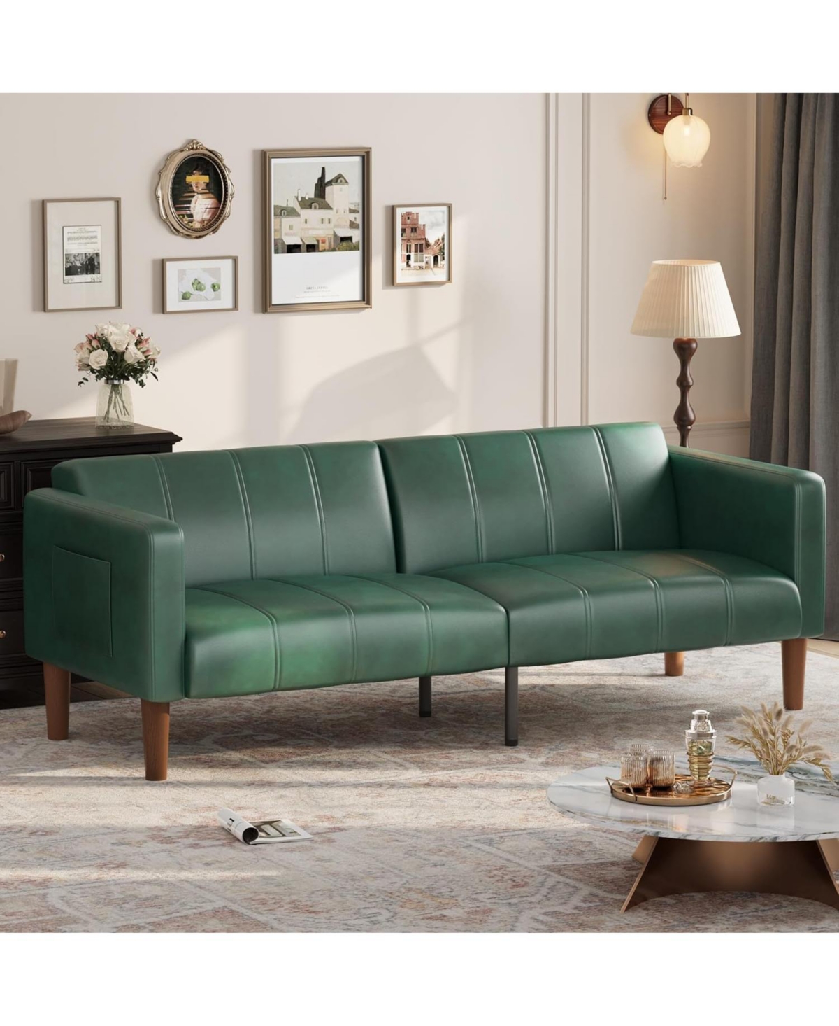 Click here for gaomon 75 Inch Futon Sofa Bed Modern Faux Leather... prices