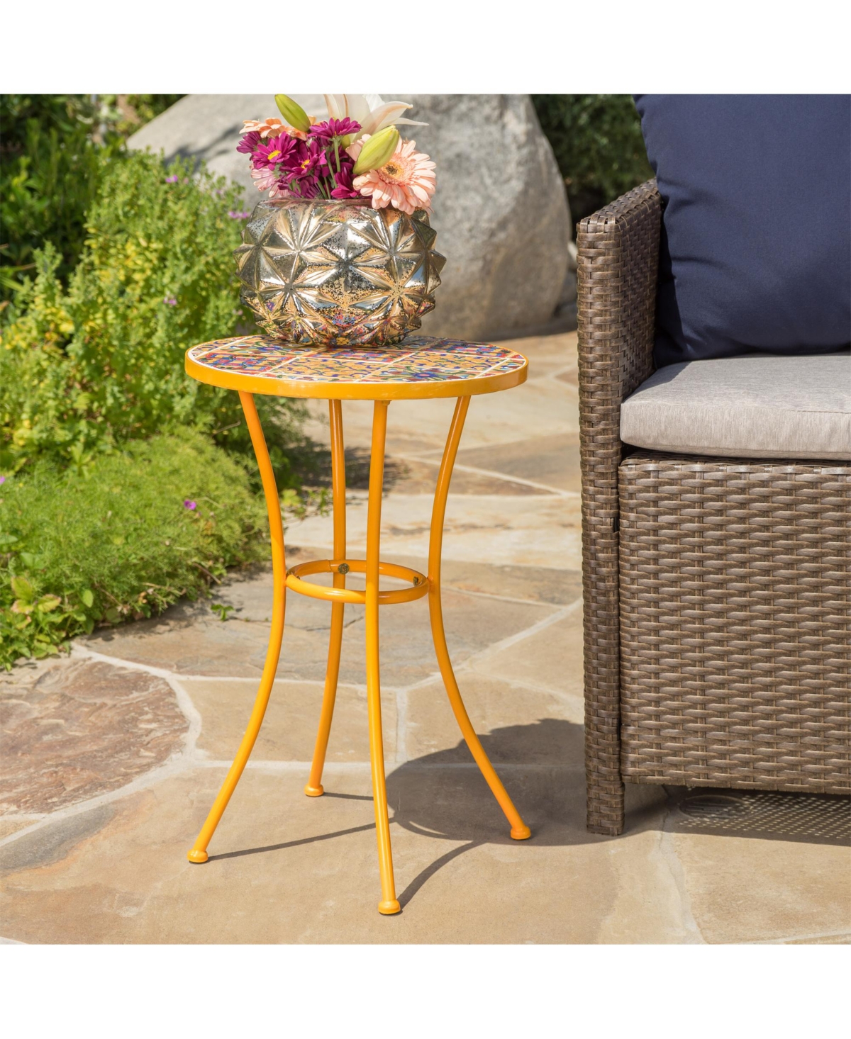 Click here for Clihome Outdoor Side Table with Tile Mosaic Table... prices