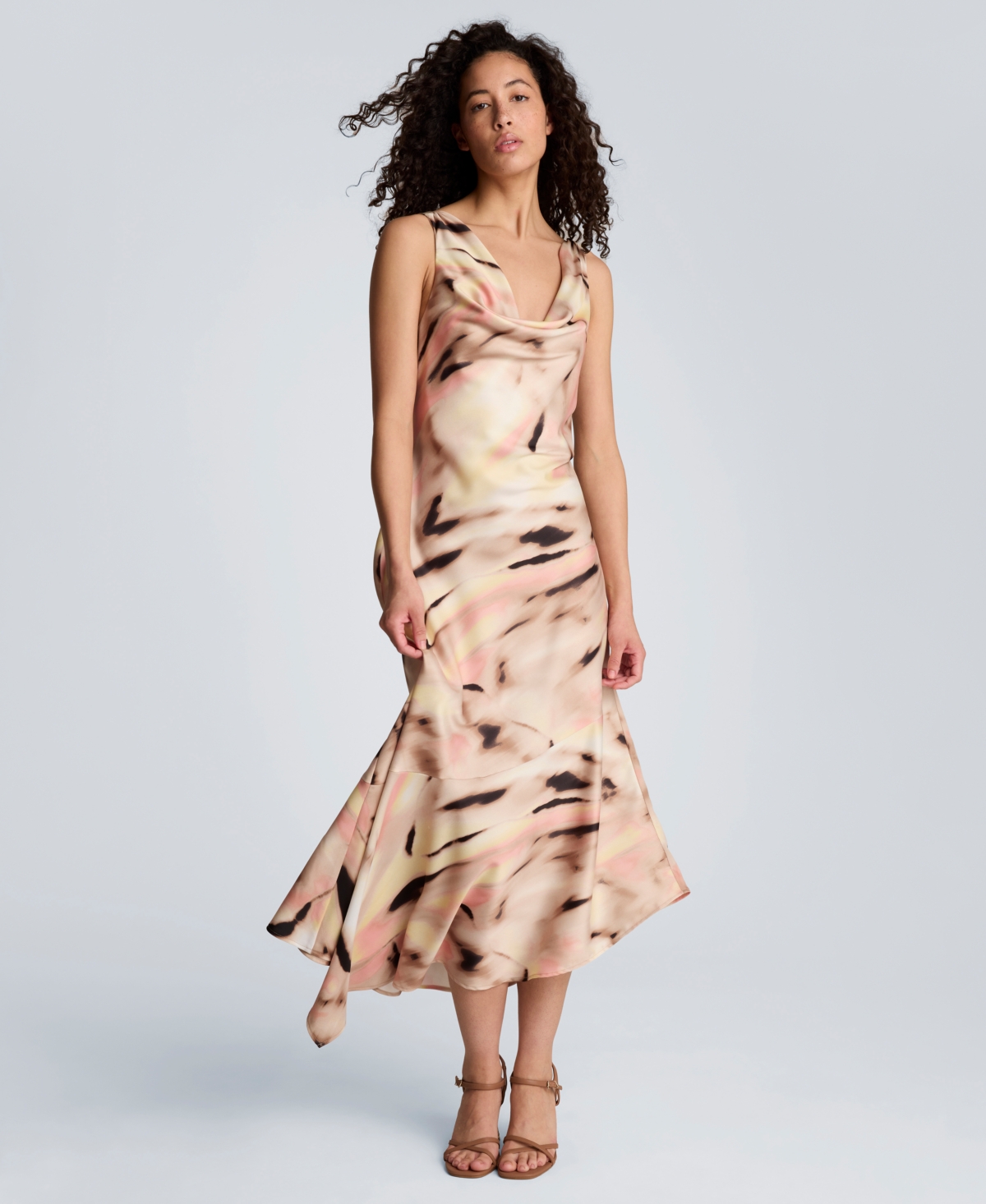 Click here for Kenneth Cole Womens Asymmetrical Hem Cowl Neck Dre... prices