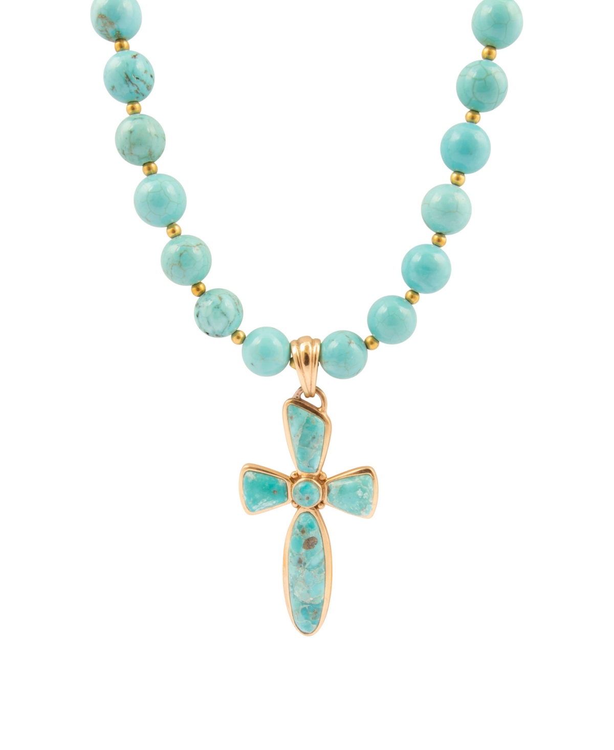 Click here for Barse Las Cruces Blue Turquoise Cross Pendant Neck... prices