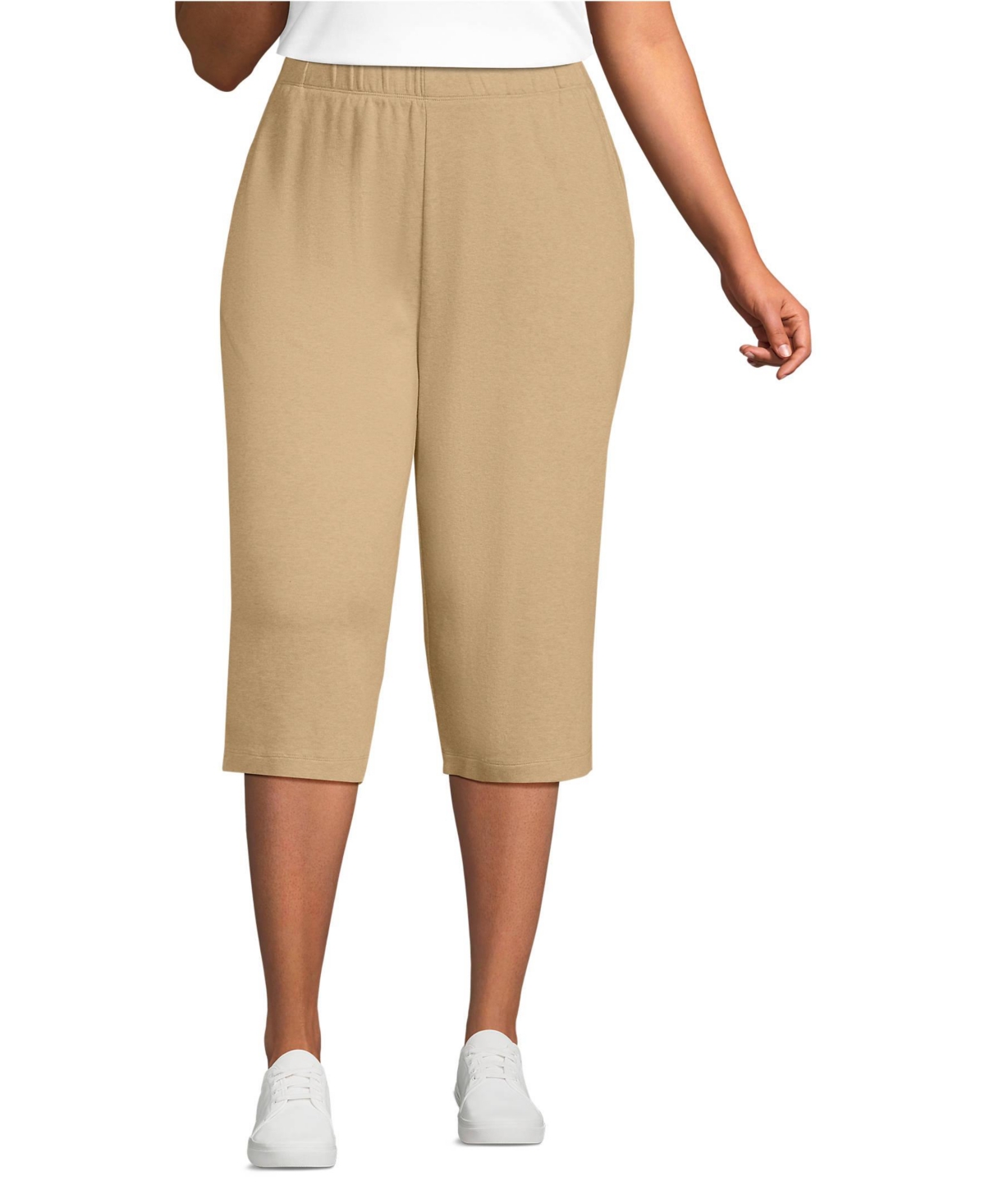 Click here for Lands End Plus Size Sport Knit High Rise Elastic W... prices