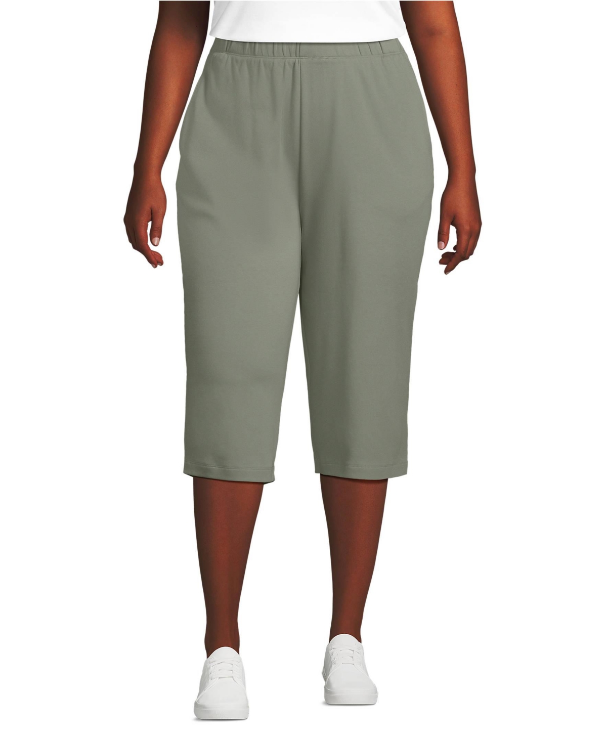 Click here for Lands End Plus Size Sport Knit High Rise Elastic W... prices