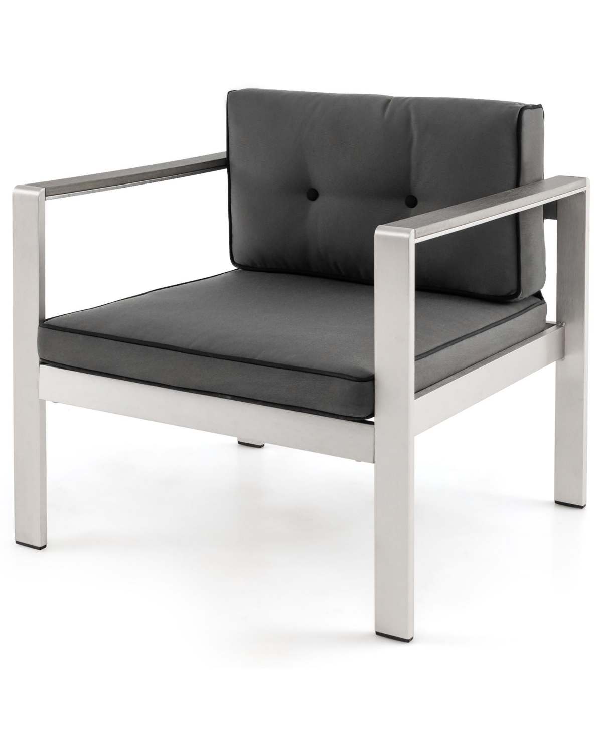 Click here for Gymax Patio Aluminum Armchair Contemporary Sofa Ch... prices