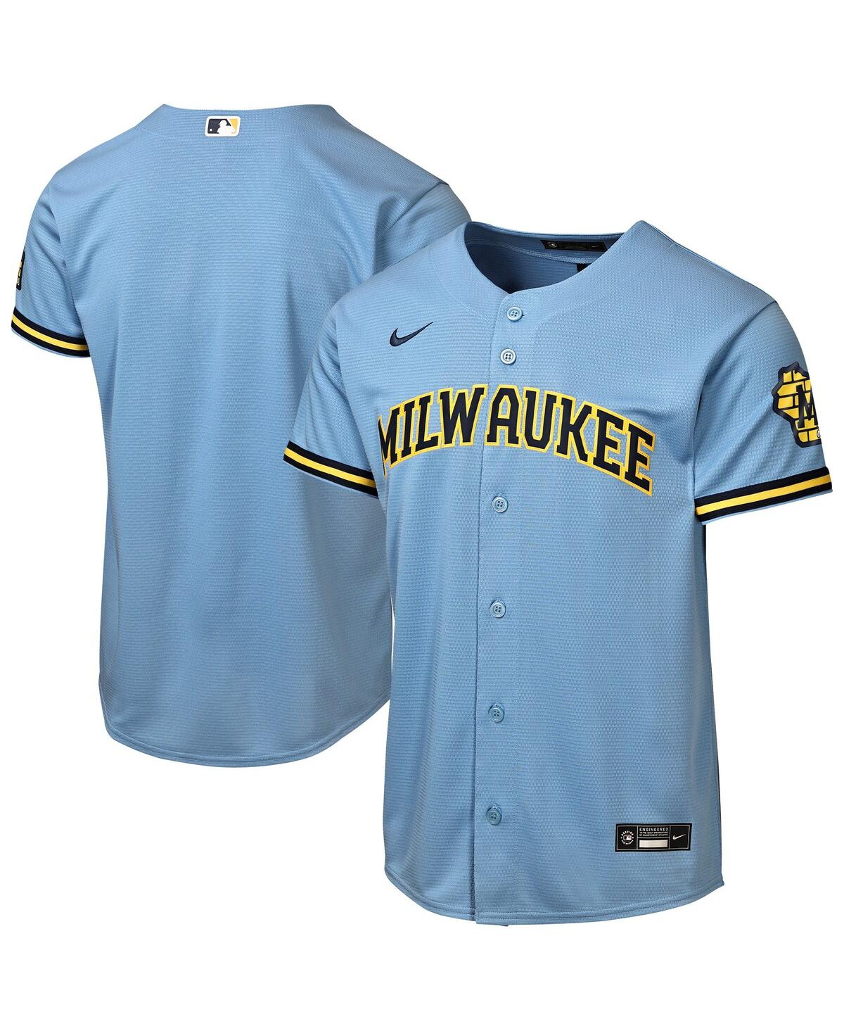Click here for Nike Big Boys and Girls Powder Blue Milwaukee Brew... prices