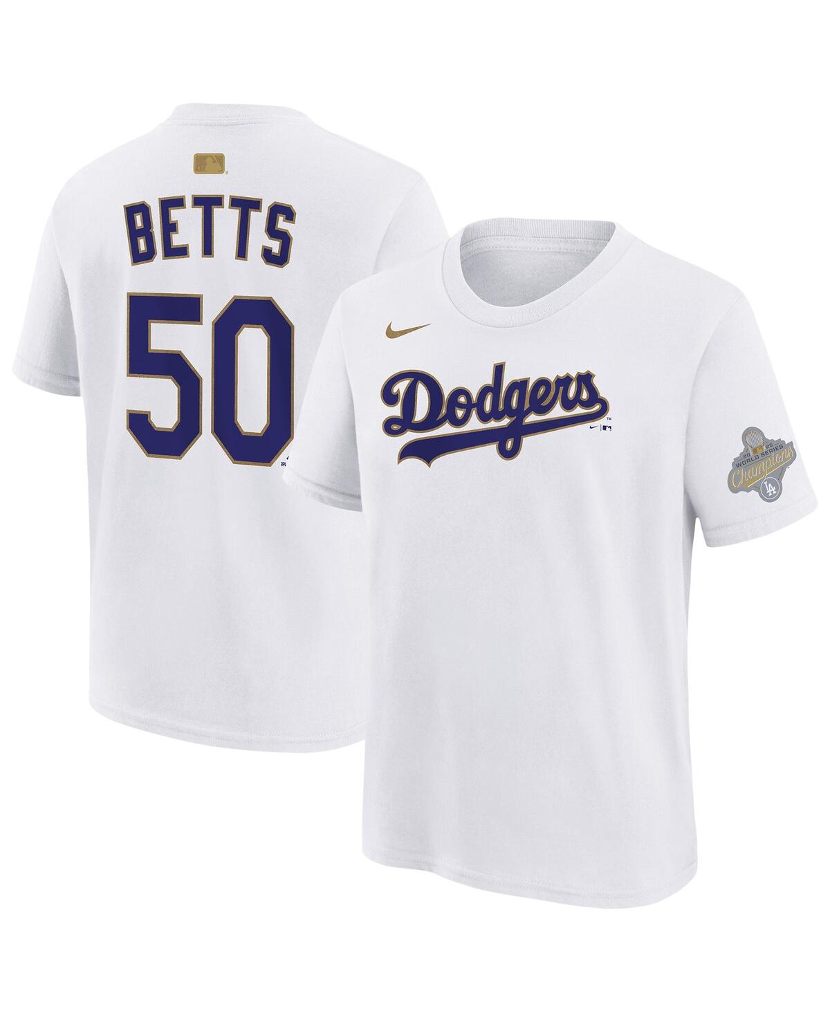Click here for Nike Big Boys and Girls Mookie Betts White Los Ang... prices