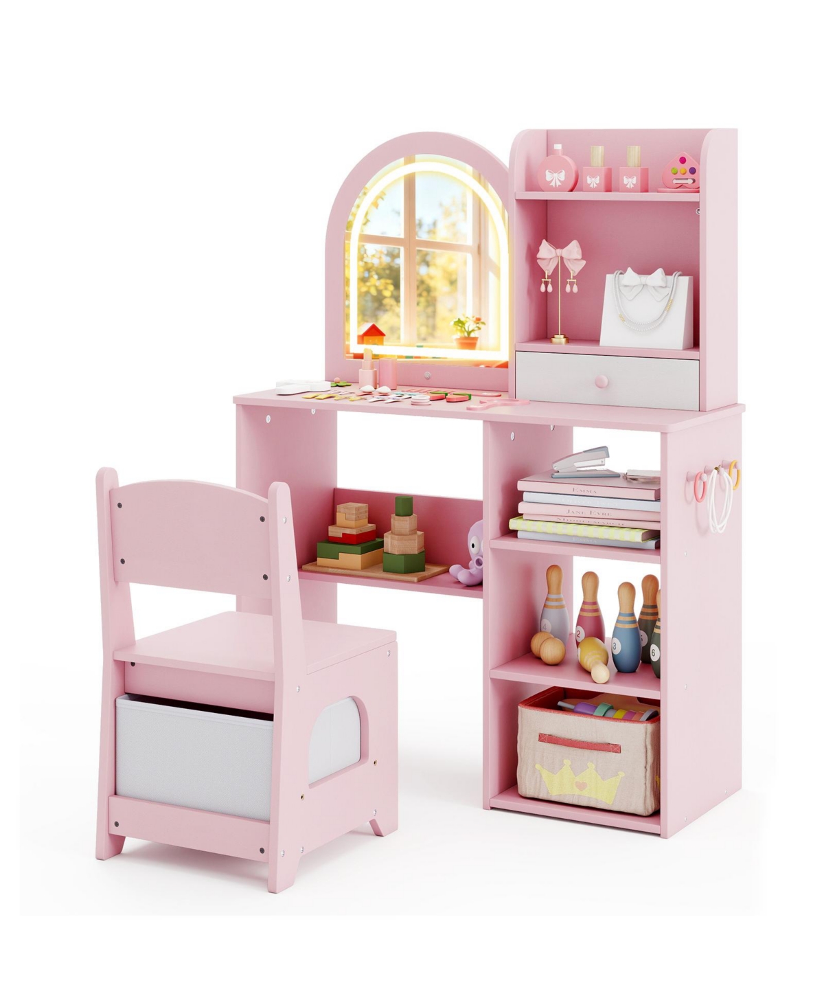 Click here for Slickblue Girls Makeup Vanity Desk Set with Chair... prices