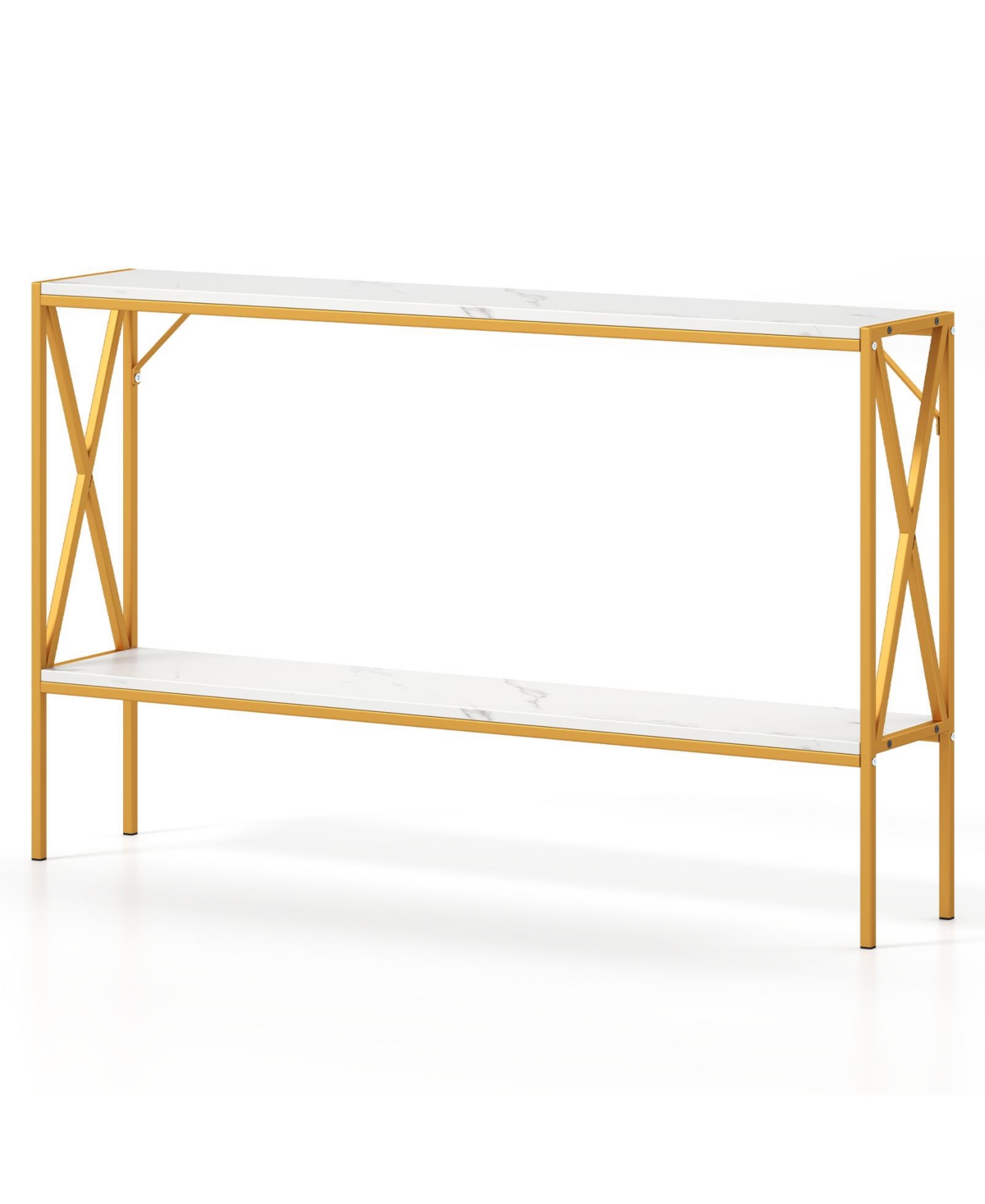 Click here for Gouun Narrow 2-Tier Console Table 47-Inch with Met... prices