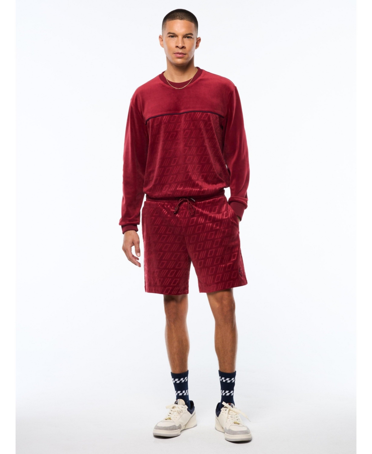 Click here for Sergio Tacchini Mens Bandiera Debossed Velour Shor... prices