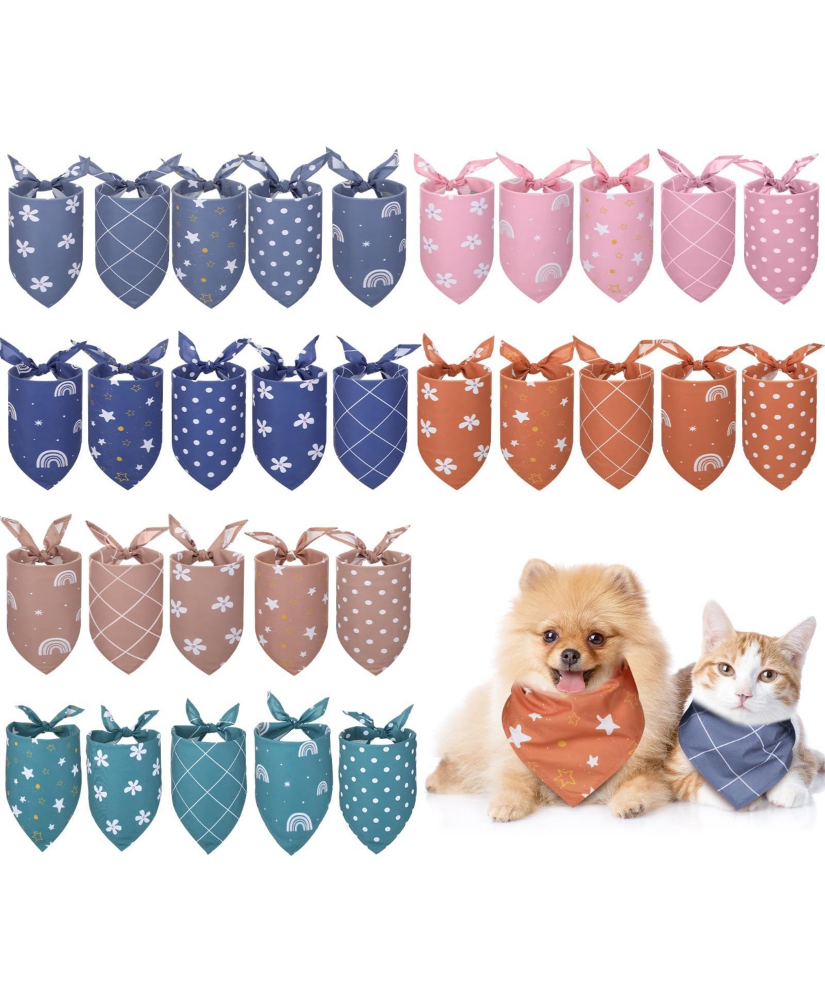 Click here for Aronkl 30 Pack Dog Bandanas Bulk Plaid Adjustable... prices
