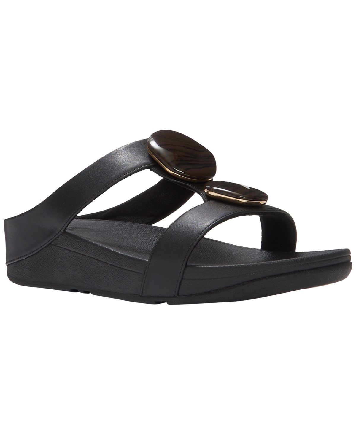 Click here for FitFlop Womens Fino Marbled-Stone H-Bar Slides San... prices