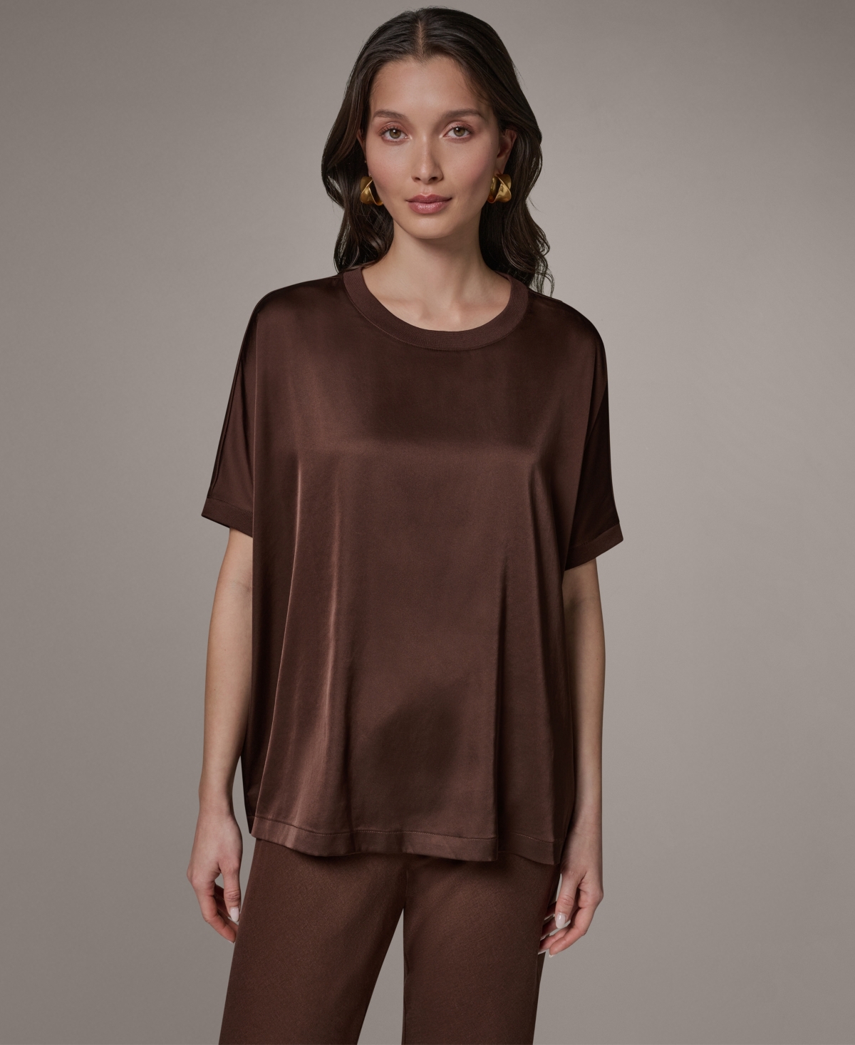 Click here for Donna Karan Weekend Womens Crewneck Boxy Blouse -... prices