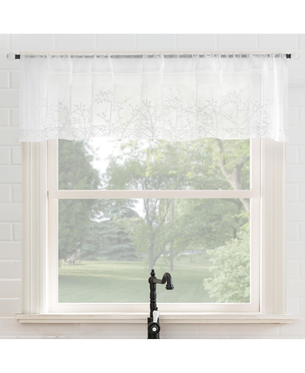 Click here for No. 918 Madeira Embroidered Floral Sheer Rod Pocke... prices