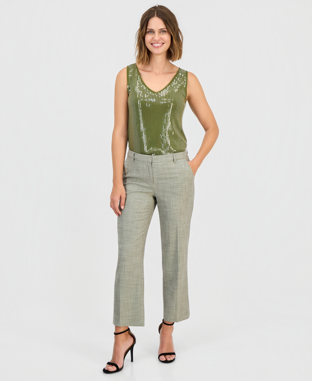 Click here for Anne Klein Womens Straight-Leg Ankle Pants - Bay L... prices