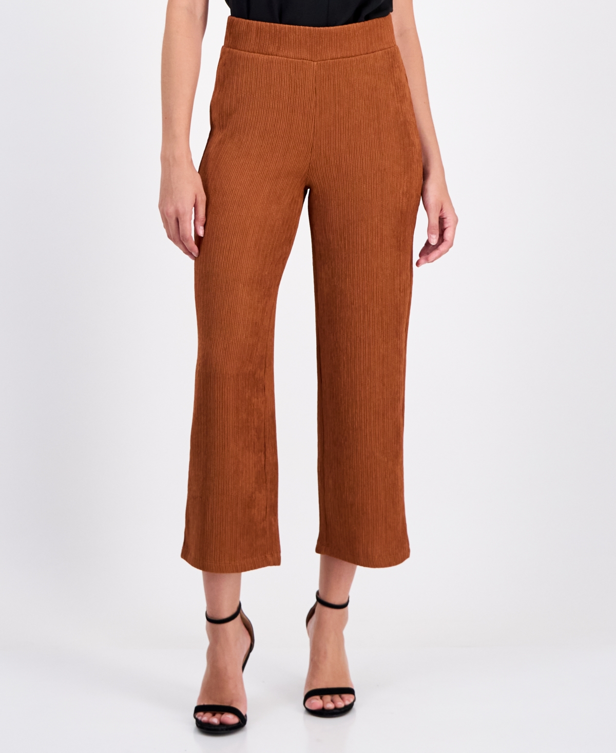 Click here for Anne Klein Womens Crinkle-Knit Pull-On Wide-Leg Pa... prices
