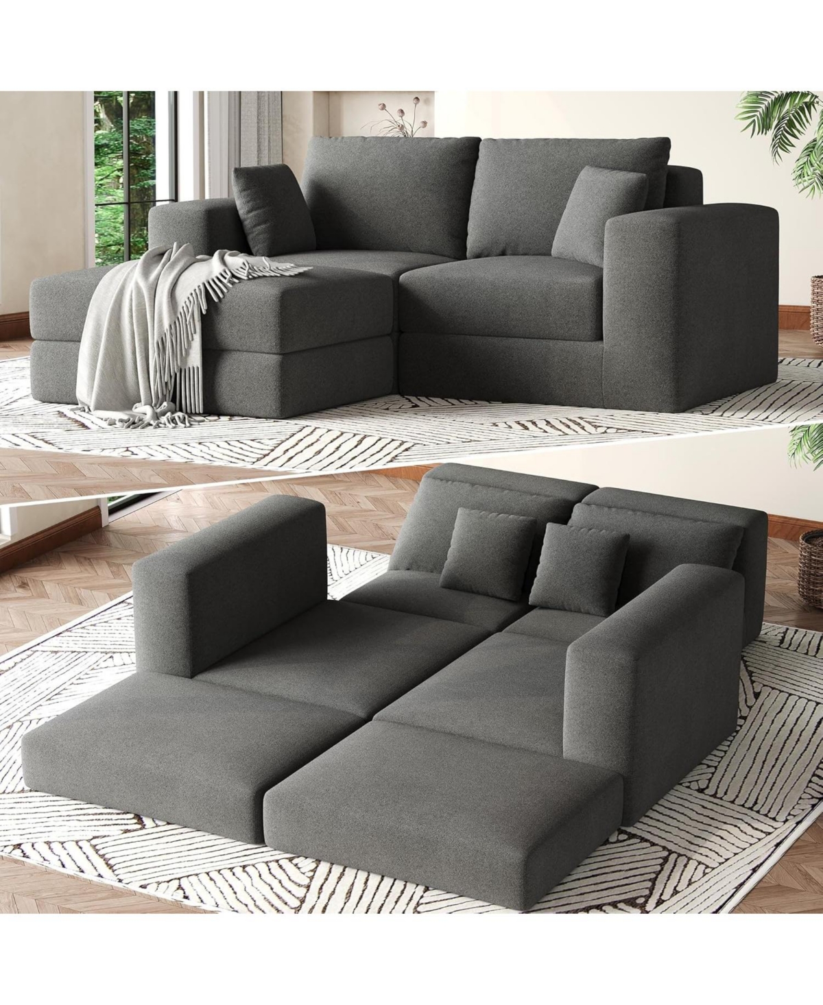 Click here for gaomon 80" Modular Sectional Sofa Bed  L-Shap... prices