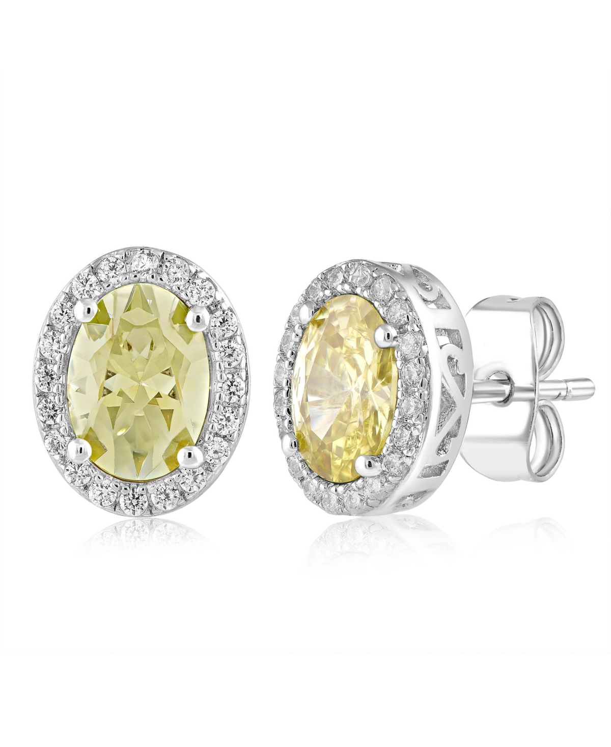 Click here for Simona Elegant Oval Birthstone Halo Cz Studs - Aug... prices