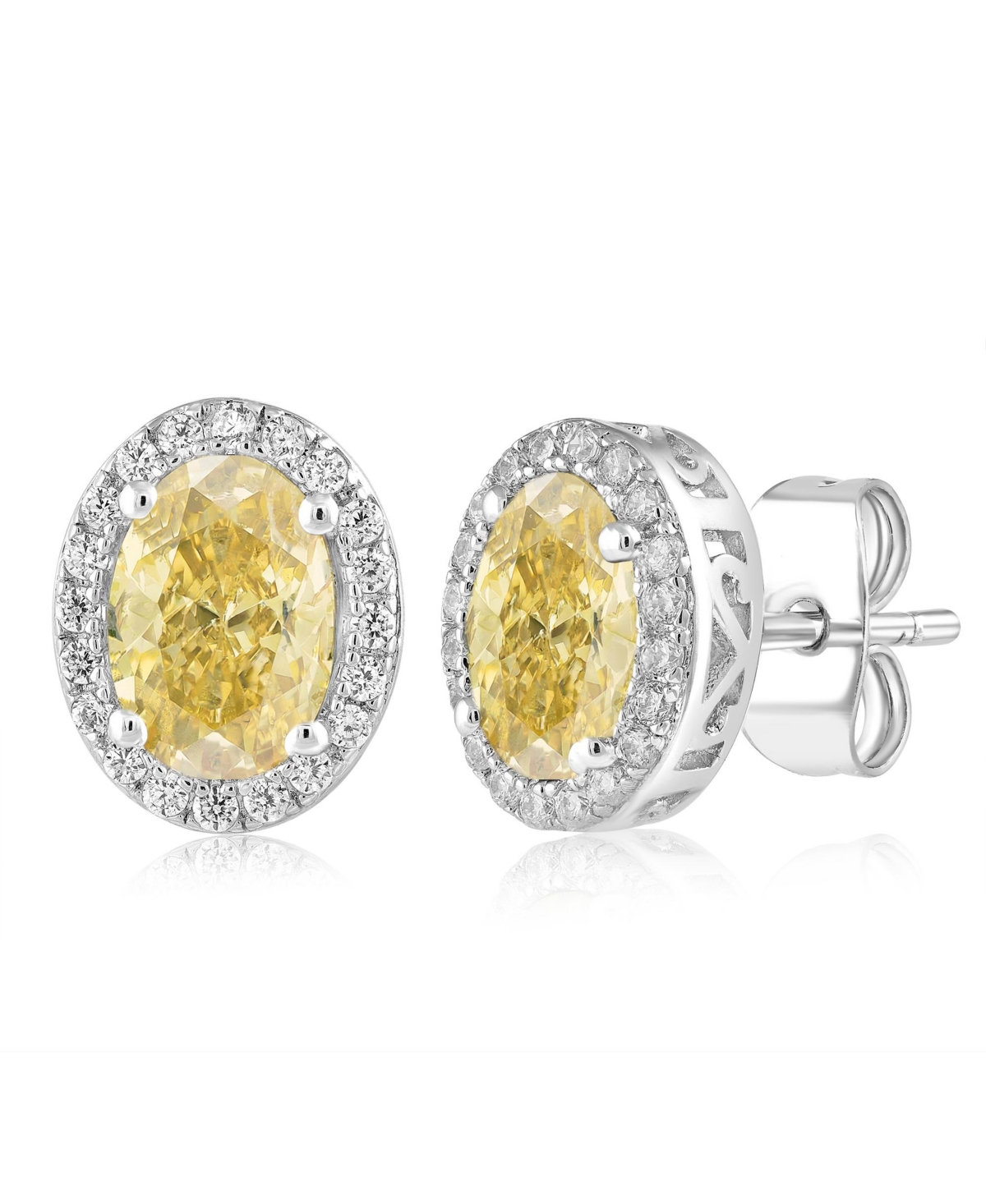 Click here for Simona Elegant Oval Birthstone Halo Cz Studs - Nov... prices