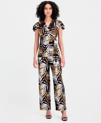 Click here for Anne Klein Womens Leo Palm Print Flutter Sleeve Wr... prices