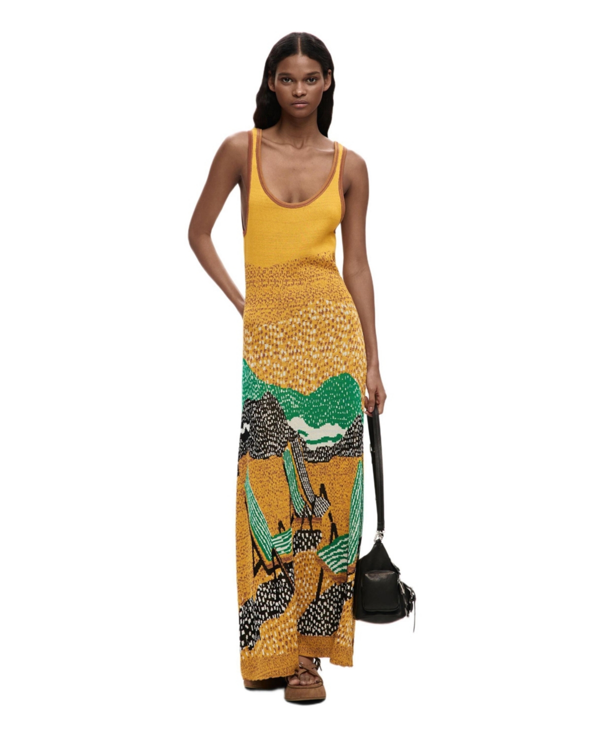 Click here for Desigual Womens Jacquard Strap Dress - Yellow prices