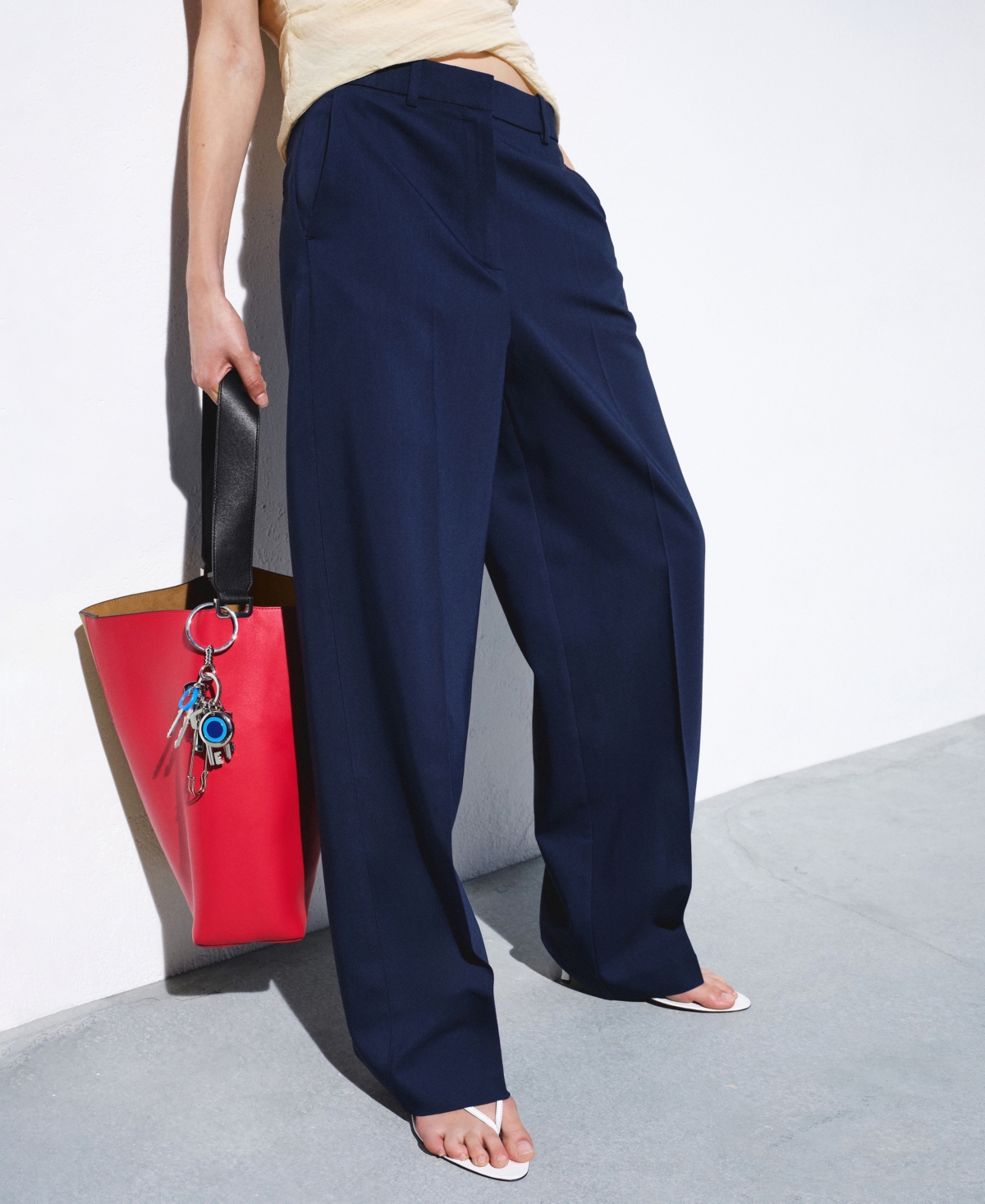 Click here for Selection Mango Womens Straight Low-Rise Suit Pant... prices