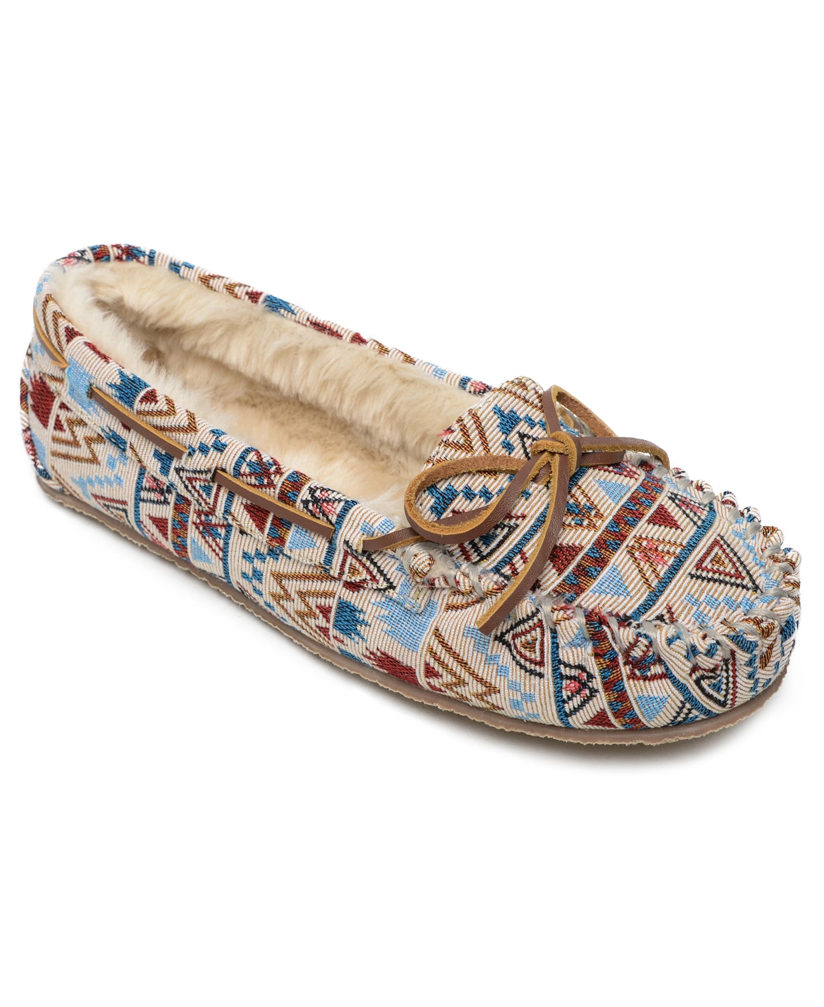 Click here for Minnetonka Womens Cally Slippers - Cream mosaic prices