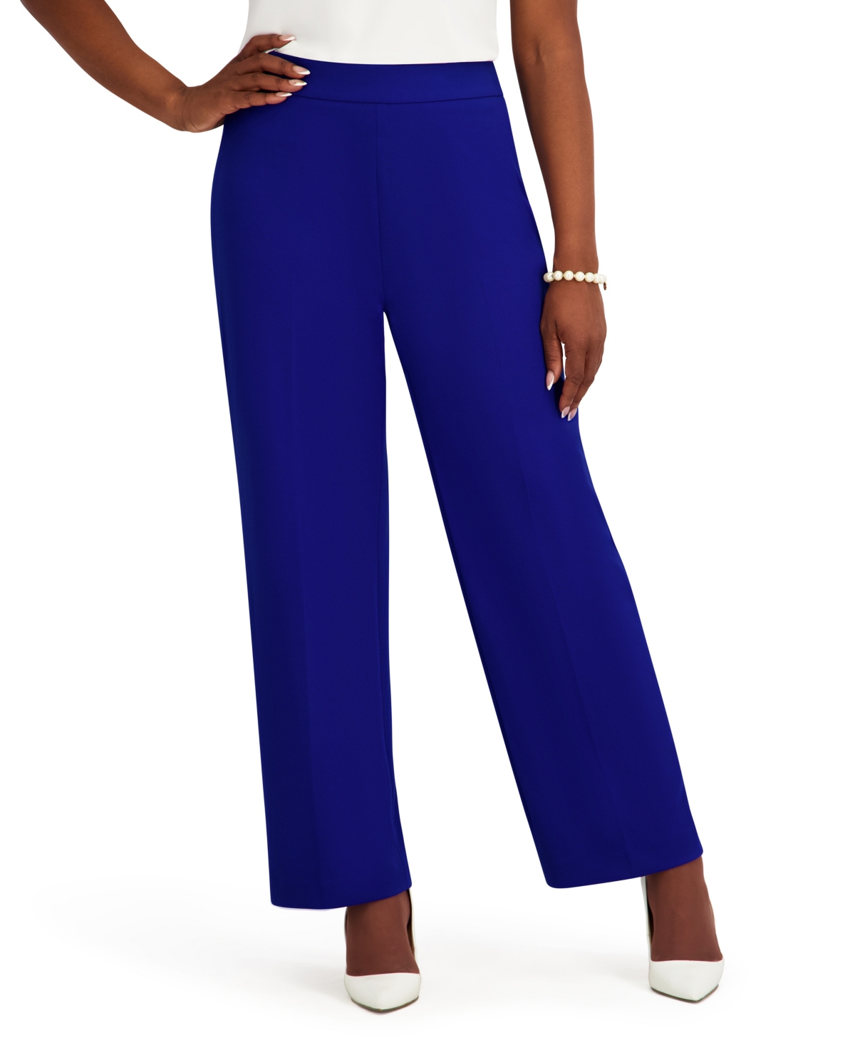 Click here for Kasper Womens Elasticized Back Wide-Leg Pants - Ro... prices