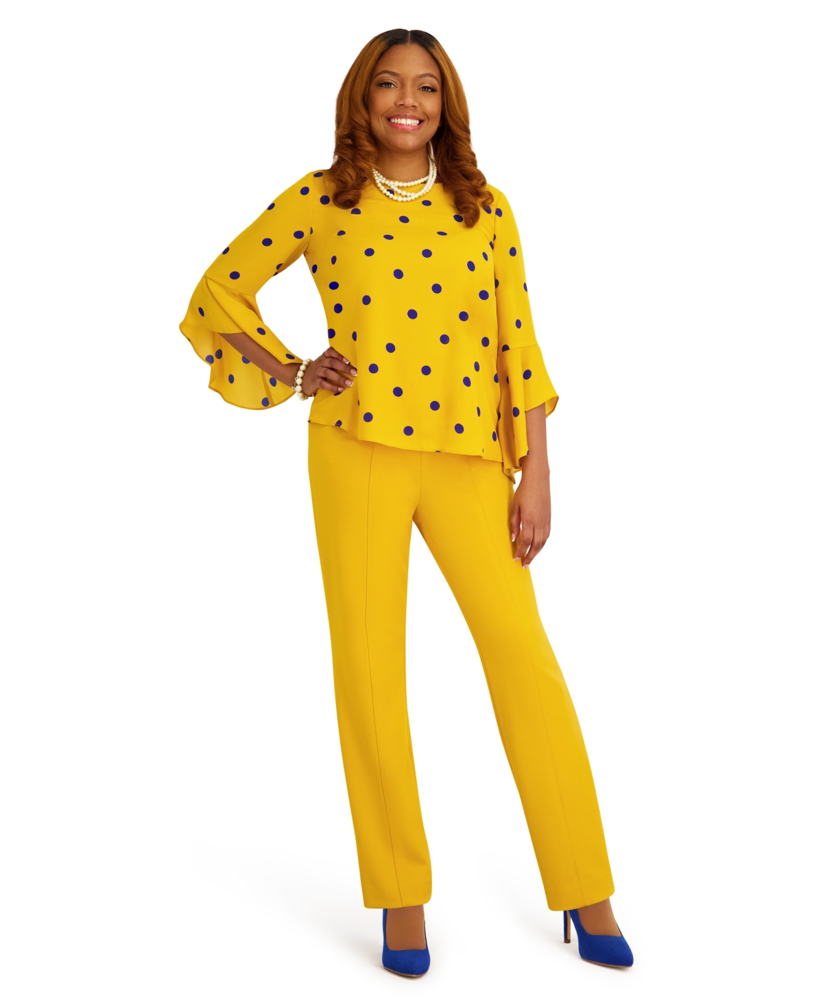 Click here for Kasper Womens Boat Neck Ruffle Sleeves Blouse - Go... prices