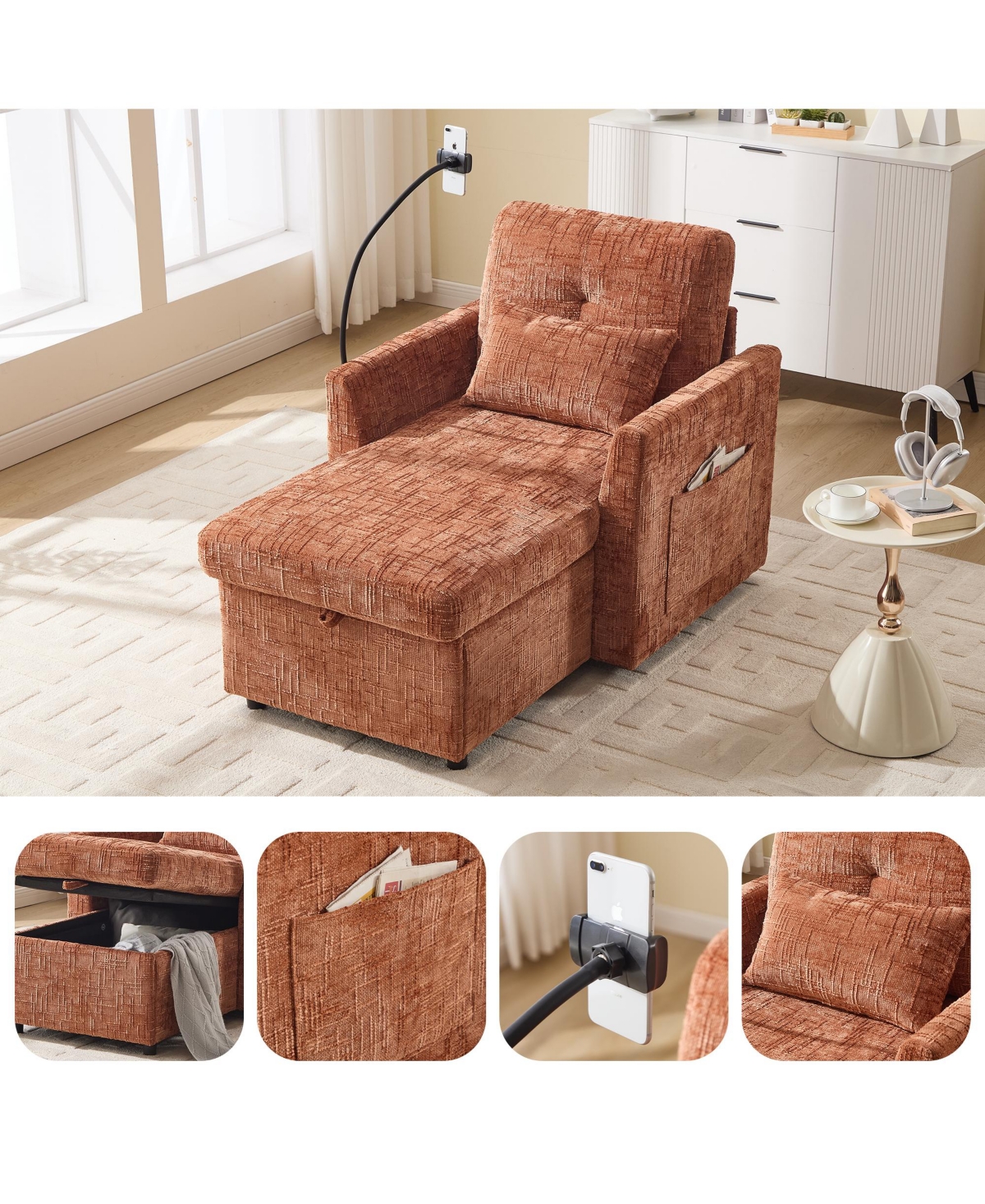 Click here for Rainsken Leisure Chenille Single Recliner Chair  L... prices
