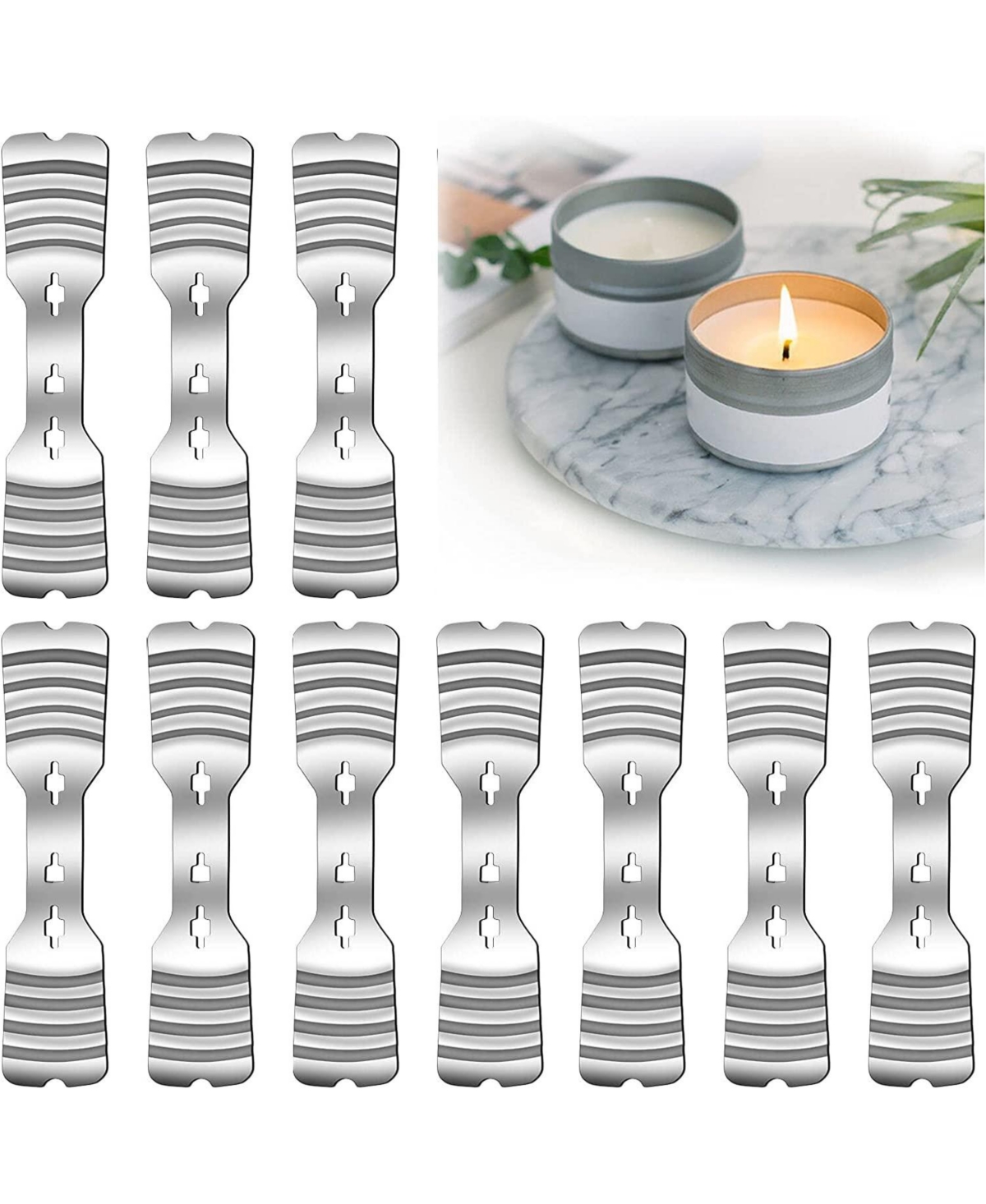 Click here for Gnuadz Metal Candle Wick Holders 10 Pack - Silver prices