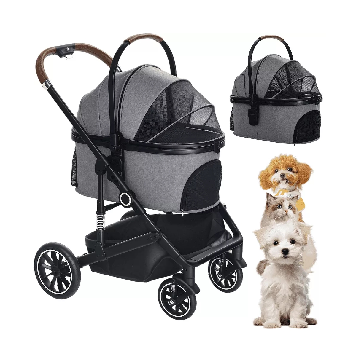 Click here for Kinder King 3-in-1 Folding Pet Stroller with Detac... prices