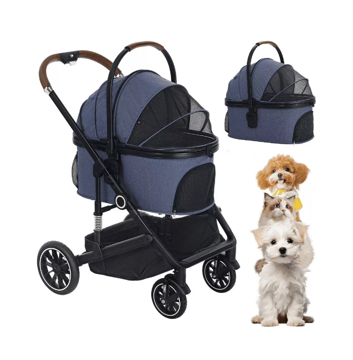 Click here for Kinder King 3-in-1 Folding Pet Stroller with Detac... prices