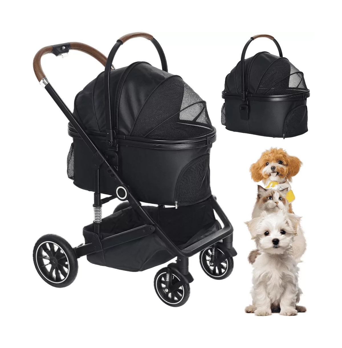 Click here for Kinder King 3-in-1 Folding Pet Stroller with Detac... prices
