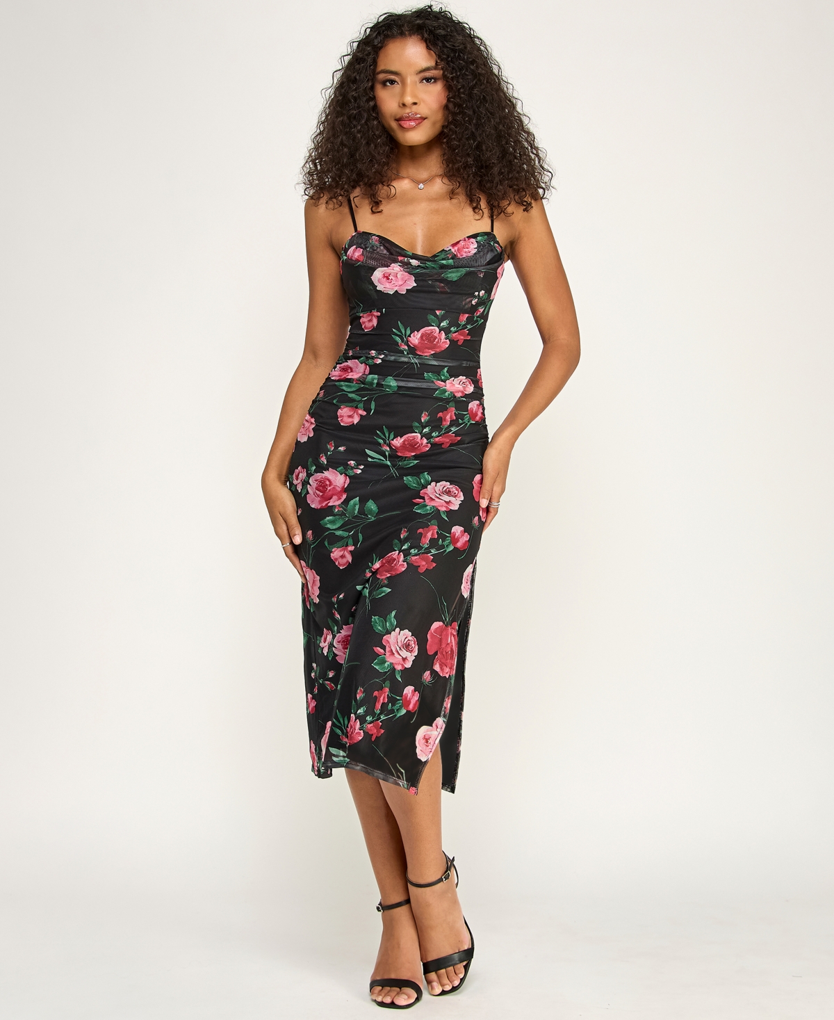 Click here for Emerald Sundae Juniors Printed Sweetheart Neck Mid... prices