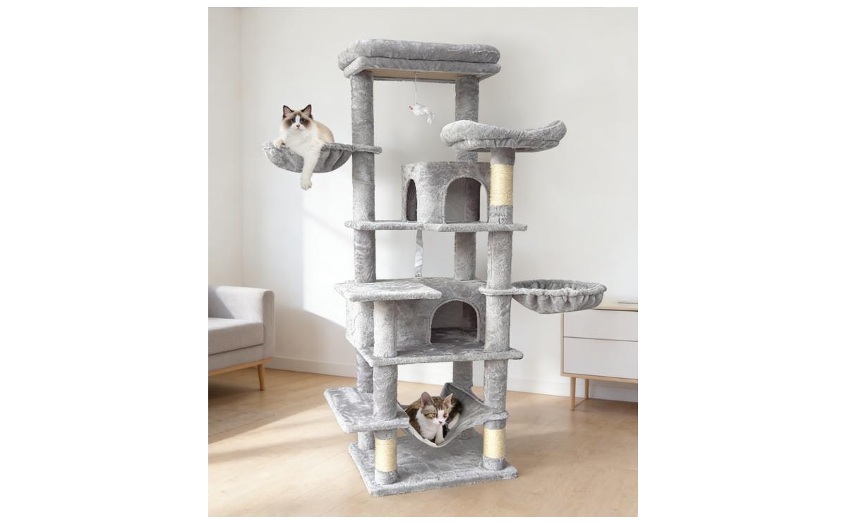 Click here for Zeus & Ruta 68 in Cat Tree with Hammock Basket Cav... prices