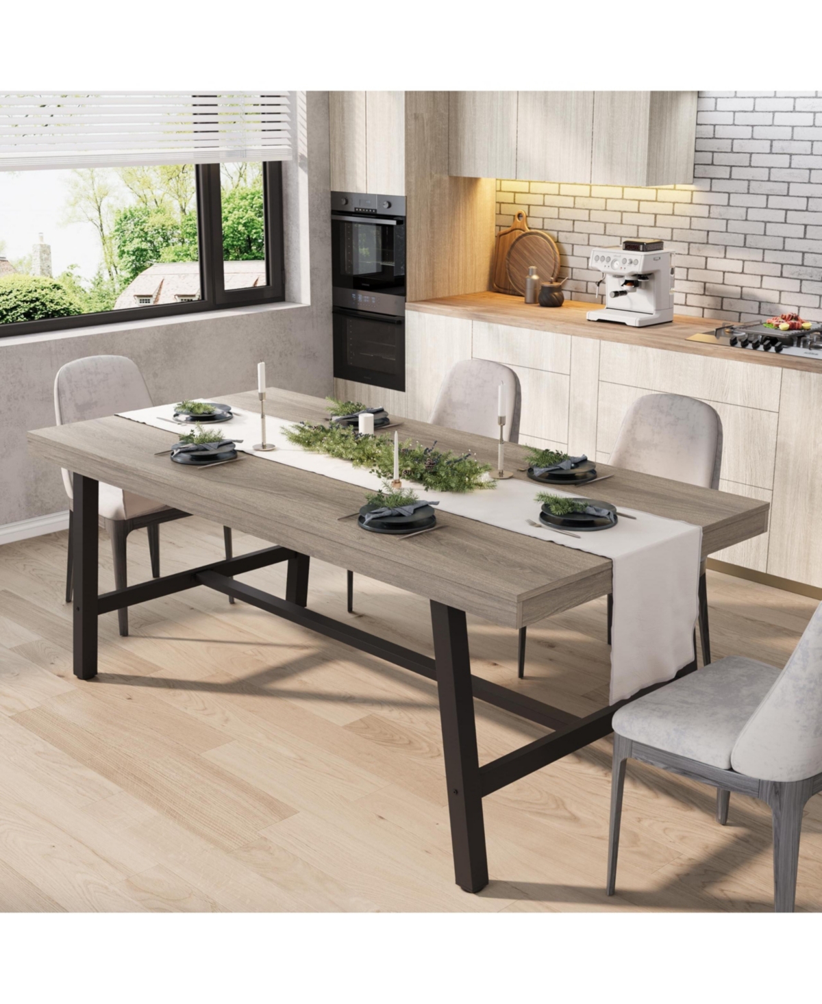 Click here for homfan Industrial Dining Table for 6-8  70.87 Rect... prices